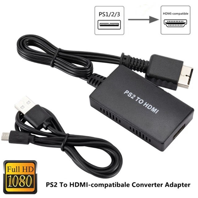PC HDTV PS2 To HDMI Adapter Display Mode Audio Video Converter For PS1 ...