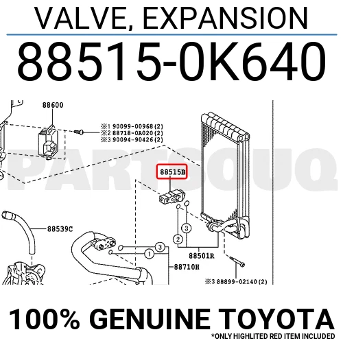 885150K640 VÉRITABLE TOYOTA VALVE, EXPANSION 88515-0K640 EUR 66,18 ...