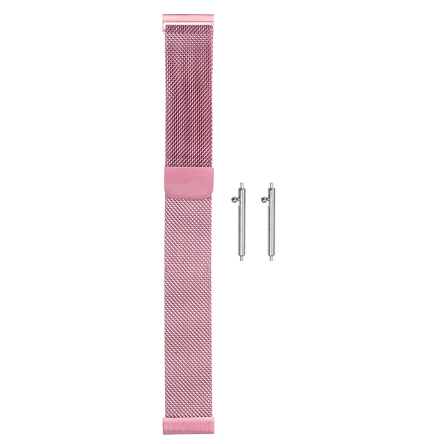 STAINLESS STEEL MESH Watch Band 22mm Quick Release Magnetic Clasp, Pink ...