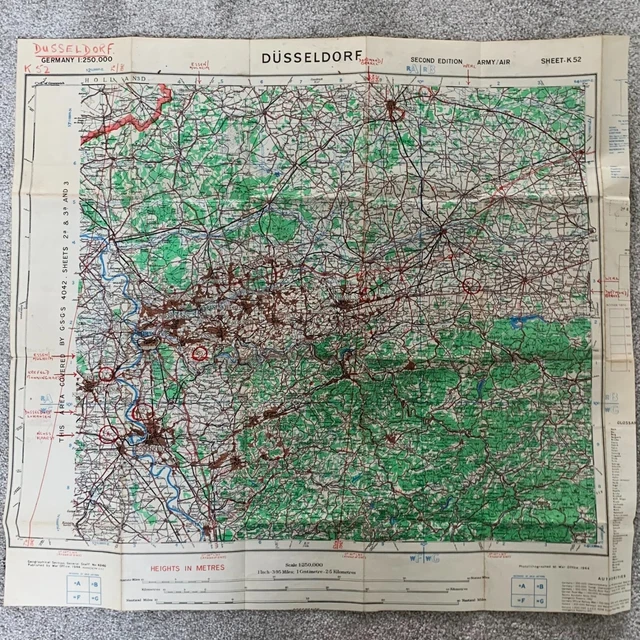 WW2 BRITISH ROYAL Air Force RAF 1942 Map of Germany 1:250,000 ...