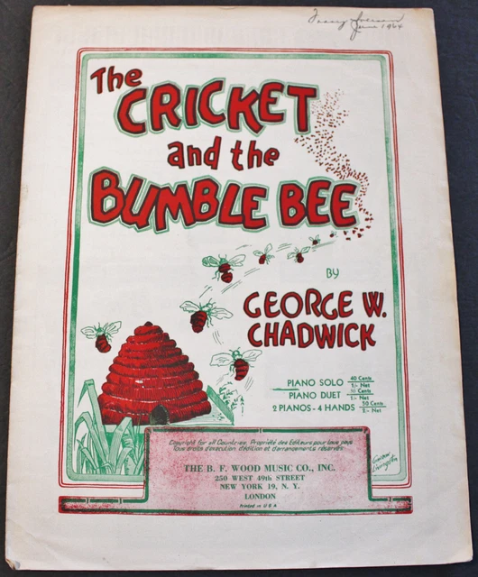 VINTAGE 1964 THE CRICKET AND THE BUMBLE BEE SHEET MUSIC D1D $13.94 ...