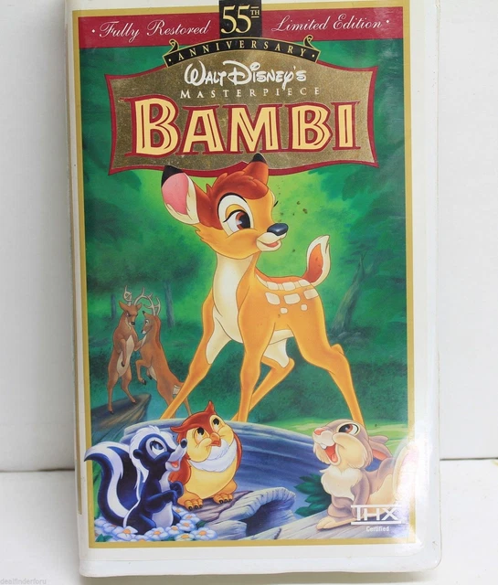 WALT DISNEY BAMBI VHS Masterpiece Collection 55th Anniversary Limited ...