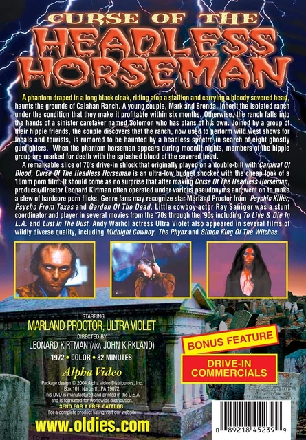 CURSE OF THE Headless Horseman (DVD) Marland Proctor Ultra Violet (US ...