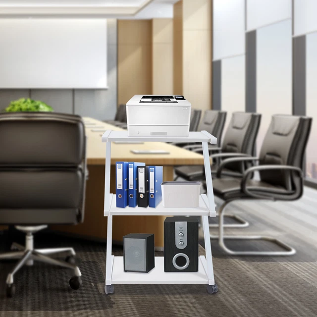 OFFICE PRINTER STAND 440lbs-Load Lockable Casters 3-Tier File Document ...
