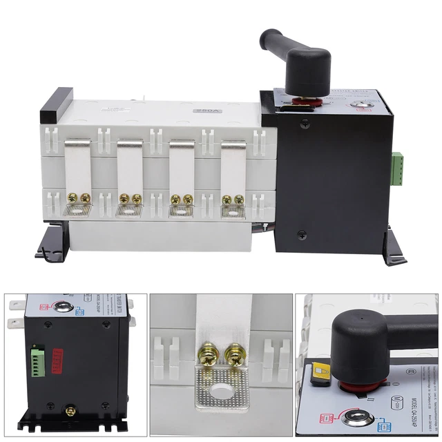 DUAL POWER AUTOMATIC Transfer Switch 3 Phase Circuit Breaker Changeover ...
