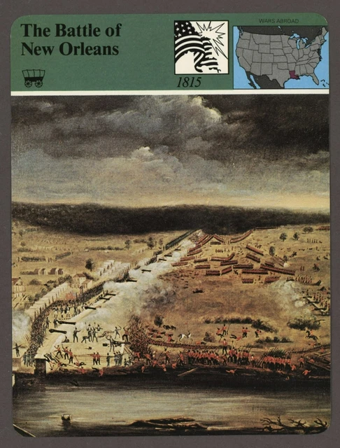 THE BATTLE OF New Orleans Story of America War of 1812 History Card £4. ...