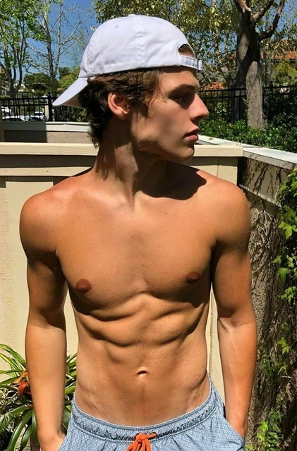 Shirtless Male Muscular Beefcake Smooth Swimmers Build Jock Guy Photo