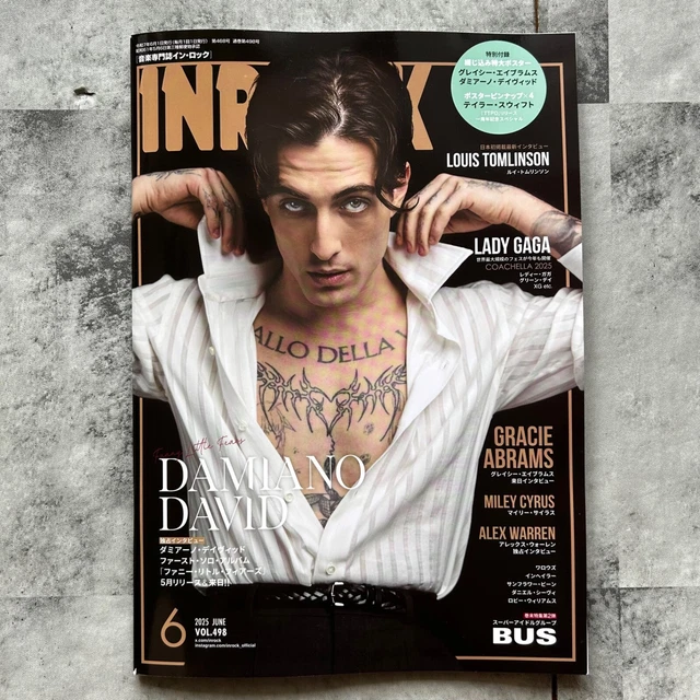INROCK JUN 2025 cover- Damiano David Maneskin Japanese Music magazine ...