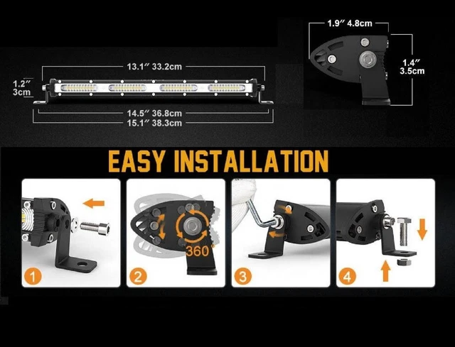 13& 12V 24V Car LED Work Light Bar Spot Light Driving Off-road Boat 4x4 ...