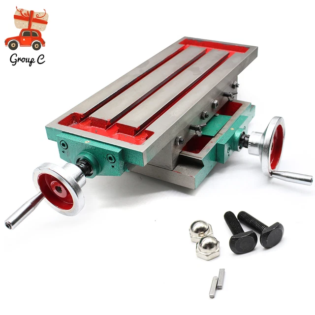 2-AXIS MILLING MACHINE Compound Work Table Cross Slide Bench Drill Vise ...