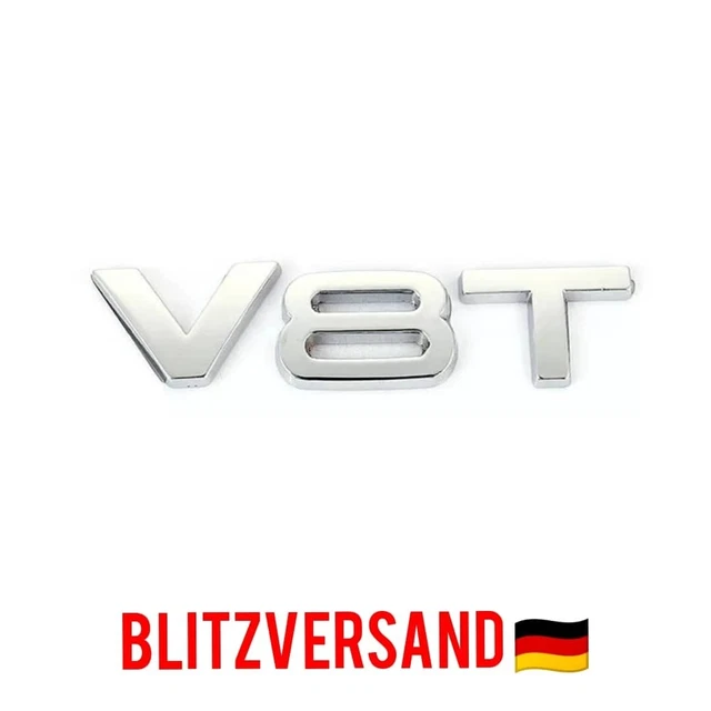 V8T EMBLEM AUFKLEBER Logo 3D metall V8 Emble Heck Auto Kfz Motorrad ...