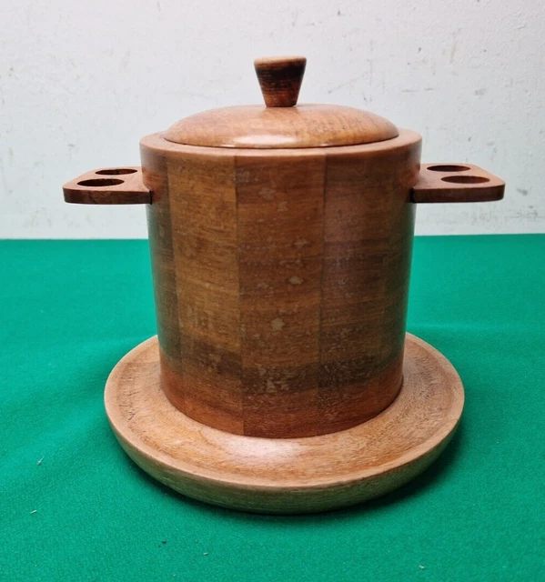VINTAGE RYECRAFT OAK wooden Pipe Rack with Tobacco Jar & Ashtray £27.99 ...