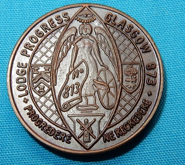VINTAGE MASONIC MARK Penny Token Lodge Progress Macbride Coin 873 ...