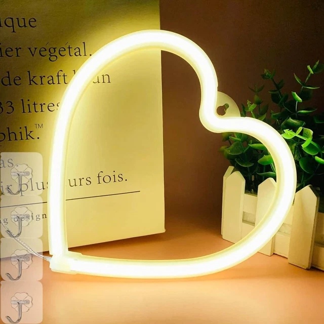 USB/BATTERY OPERATED LED Heart Lamp Flicker Free Night Light Kids ...