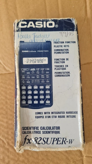 VINTAGE CASIO FX-82 SUPER w Fraction SCIENTIFIC CALCULATOR Boxed ...