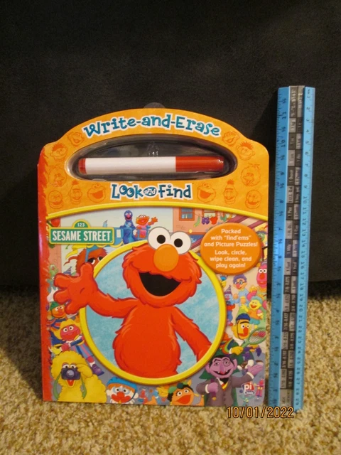 SESAME STREET - Look and Find - Write And Erase - Elmo Board Book $10. ...