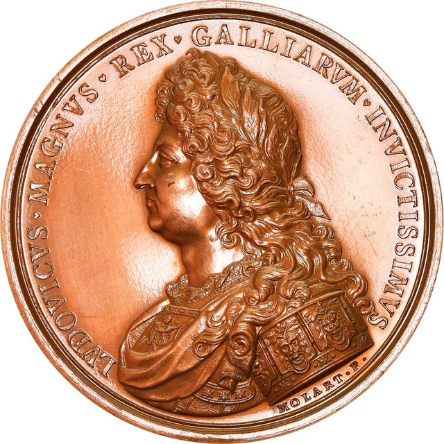 FRANCE, MÉDAILLE, LOUIS XIV Le Grand, History, 1673, Molart, Refrappe ...
