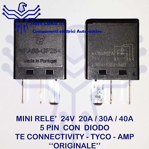 24V 20A 30A 5 Pin Micro Relay Mini Relay TE With Diode SPDT 1Pc $3.24 ...