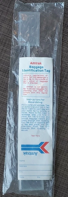 VINTAGE NOS AMTRAK Railroad / Railway Baggage Identification Tag in ...