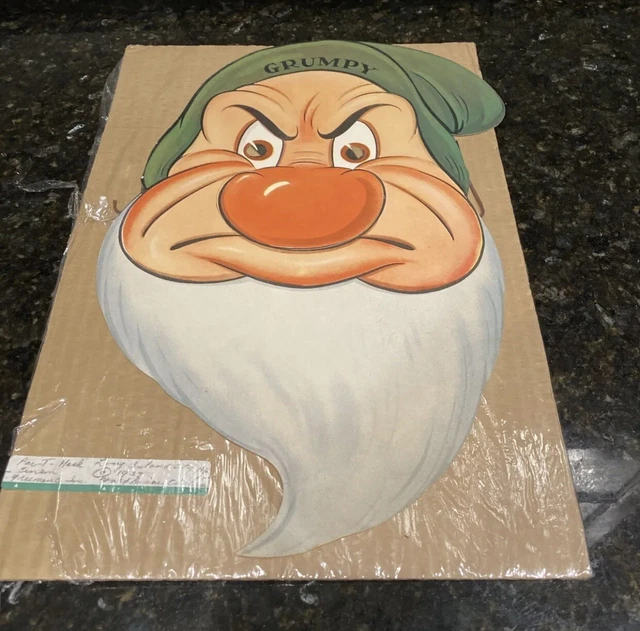 RARE WALT DISNEY Snow White GRUMPY PAR-T-Mask Paper Mask 1937 movie ...