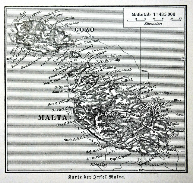 1898 ANTIQUE GEOGRAPHIC Lithograph: MAP OF THE ISLAND OF MORTAR AND ...