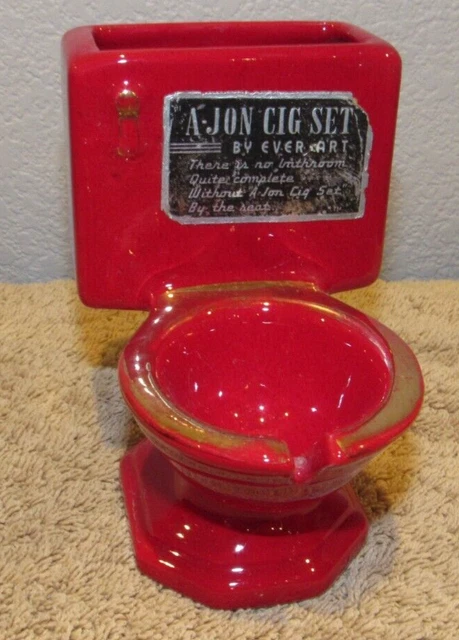 VINTAGE A-JON TOILET Cig Set Ashtray - Wall Mounted for Bathroom $39.99 ...