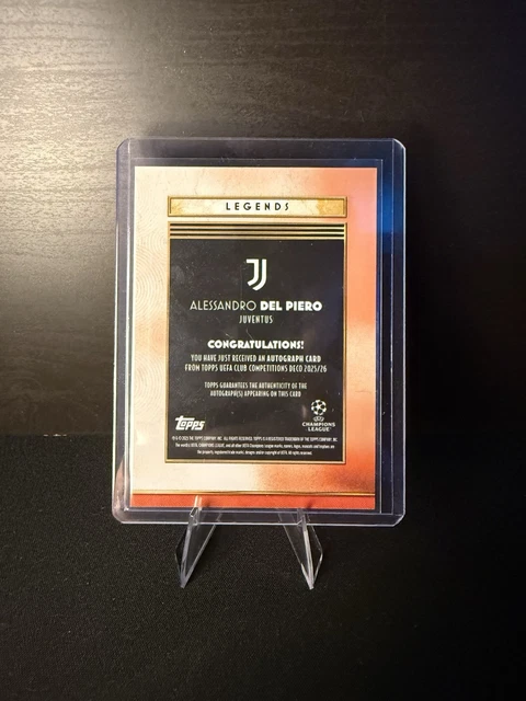 TOPPS DECO 2025-2026 Alessandro Del Piero Juventus Autograph Card /25 £ ...