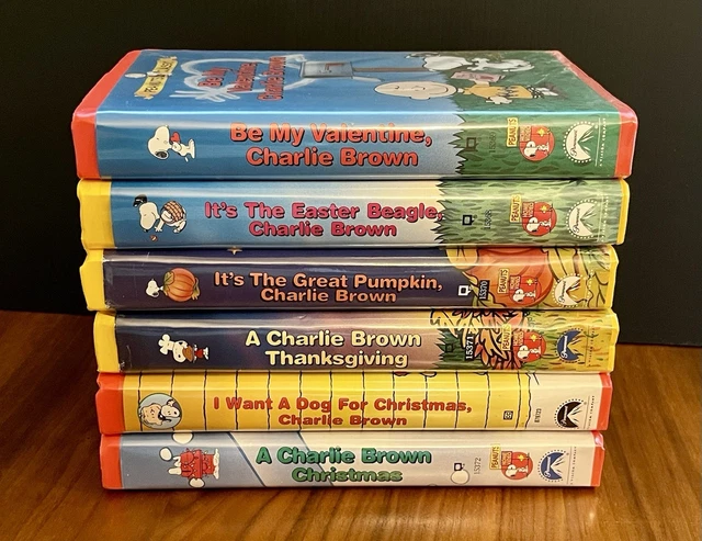LOT 6 PEANUTS VHS Charlie Brown Easter Valentine Christmas Thanksgiving ...