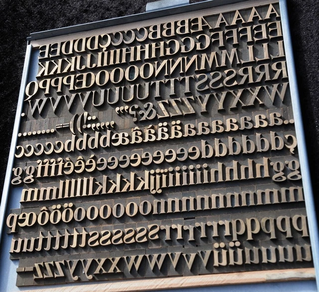 POLICE DE CARACTÈRES à dorer 19 mm fer relieur dorure bronze laiton ...