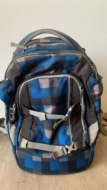 SATCH (SCHUL-) RUCKSACK Jungen blau/ schwarz/ grau kariert EUR 12,00 ...