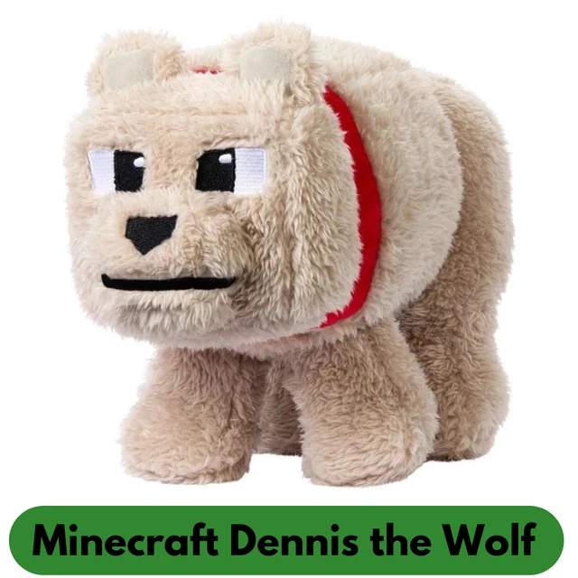 MINECRAFT DENNIS WOLF Plush 20cm Minecraft Movie Plush Dennis Wolf ...