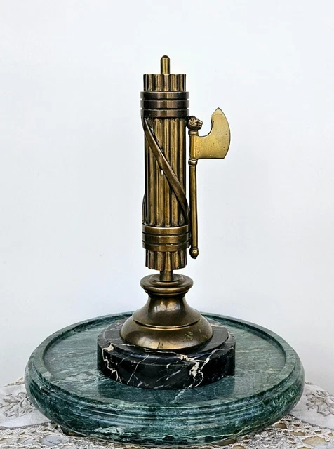 ANTIQUE FASCIO LITTORIO Tabletop Italian Bronze Fascist Symbol from the ...
