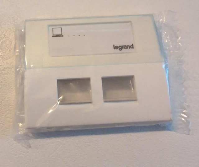 LEGRAND 85684 - enjoliveur Prise double RJ45 Sagane Opalis blanc porte ...