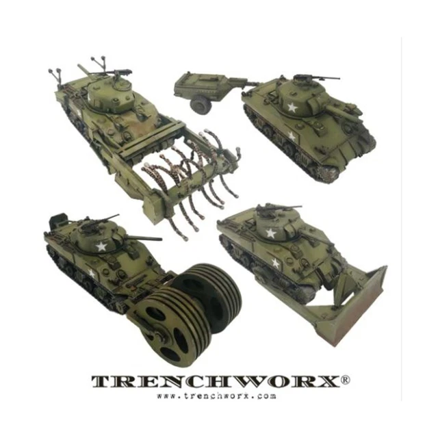 TRENCHWORX HISTORIQUE MINI 28mm M4 Sherman Amusant Coffret Neuf EUR 206 ...