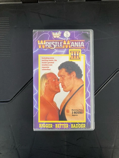 WWF WRESTLEMANIA III 3 VHS *RARE* WWE Hulk Hogan Andre The Giant £7.99 ...