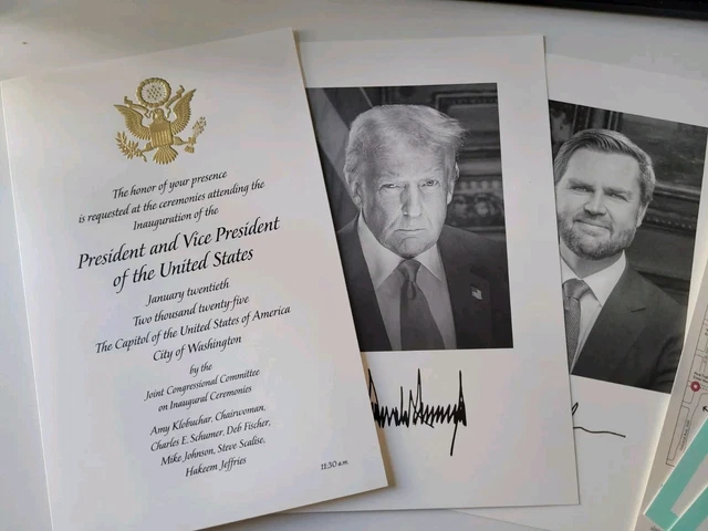 2025 OFFICIAL TRUMP Inauguration Collector Set. Invitations. Portraits ...