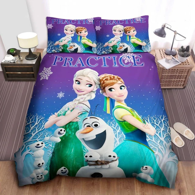 FROZEN ANNA ELSA Olafs Quilt Duvet Cover Set Comforter Cover Queen ...