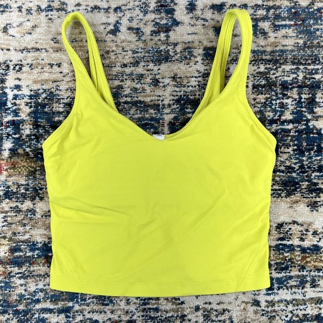 LULULEMON ALIGN TANK Nulu A/B Cup Serpentine Yellow Size 2 Vintage ...