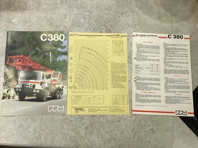 PPM POTAIN POCLAIN MATÉRIEL GRUE C380 brochure publicitaire d époque ...