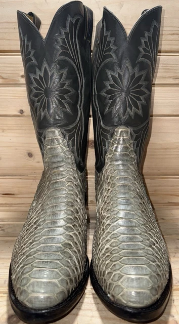 TONY LAMA GOLD Label Vintage Python Snakeskin Boots £342.21 - PicClick UK