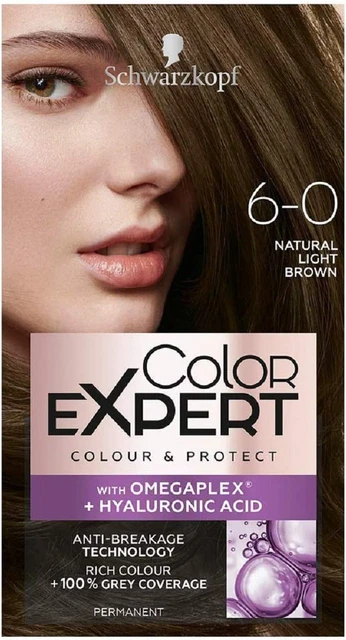SCHWARZKOPF COLOR EXPERT Light Brown Hair Dye Permanent, Up to 100% ...
