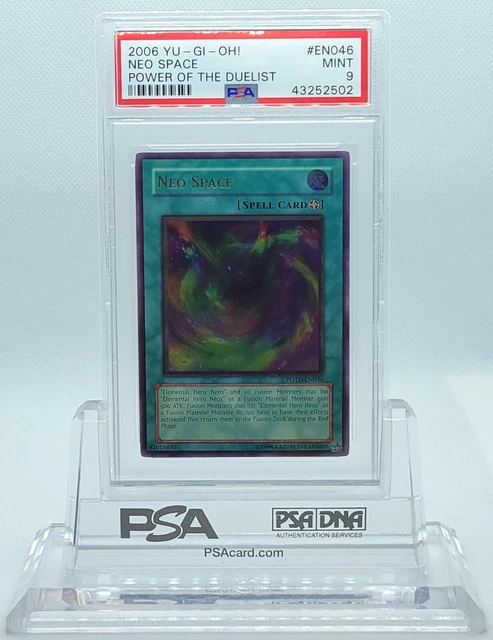 CARTE YUGIOH POTD-EN046 Neo Space Ultimate Rare Holo Foil Psa 9 Comme ...