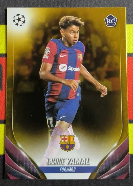 2024 TOPPS LAMINE Yamal Champions League RC Rookie Gold Star Ball SP ...