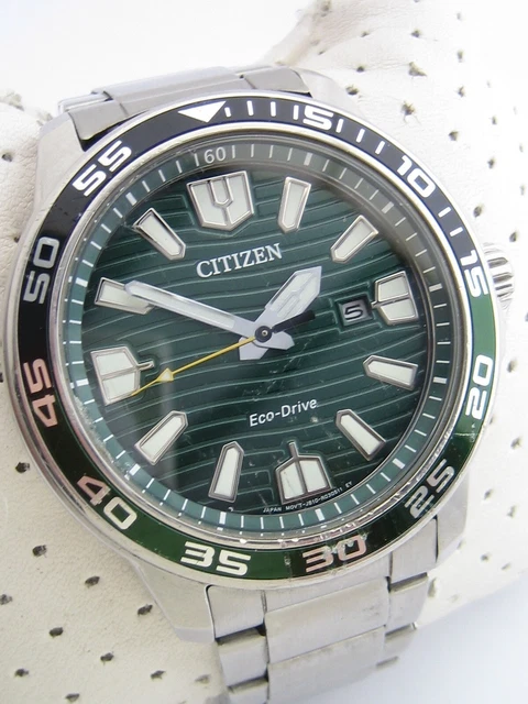 CITIZEN ECO DRIVE Marine Sportuhr Herren Aw1526-89X Armband Grünes ...
