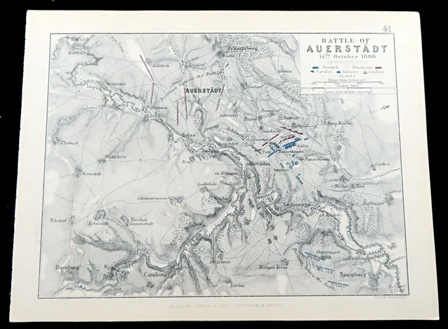 BATTLE OF AUERSTEDT Map Napoleonic Wars Fourth Coalition Antique ...