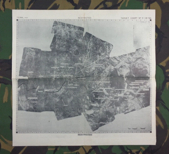 WW2 INTELLIGENCE BOMBING TARGET MAP of "TERNI" (ITALY) USAAF ...