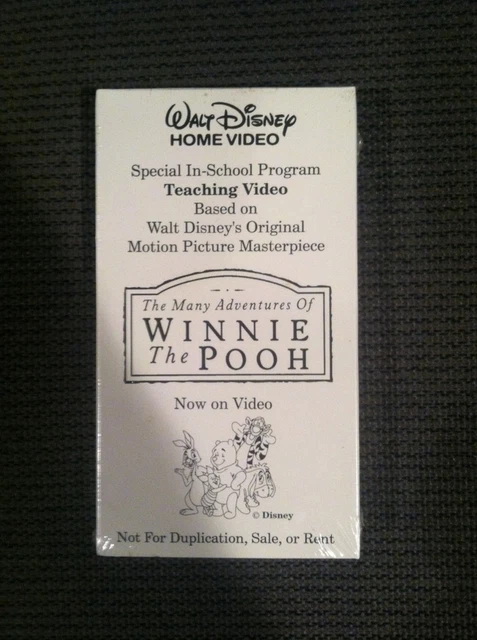 SUPER RARE WALT DISNEY VHS!! Special In-School Program 1996 NEW WINNIE ...