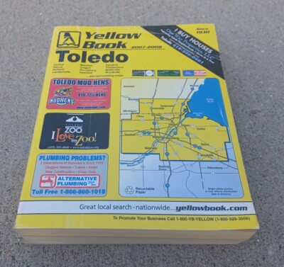 THICK TOLEDO OHIO CITY TELEPHONE DIRECTORY PHONE BOOK WHITE YELLOW ...