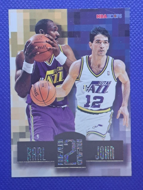 1996-97 NBA HOOPS Head 2 Head Karl Malone John Stockton #HH10 HOF EUR 3 ...