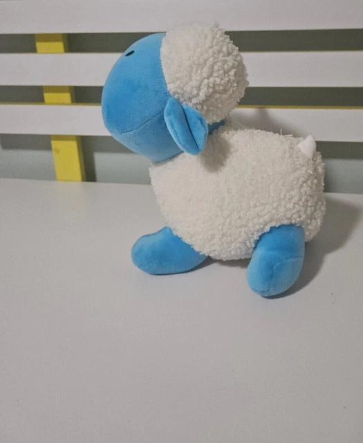 SHEEP PLUSH TOY Blue And White Sheep 16Cm Long 21Cm High Farm Animal ...